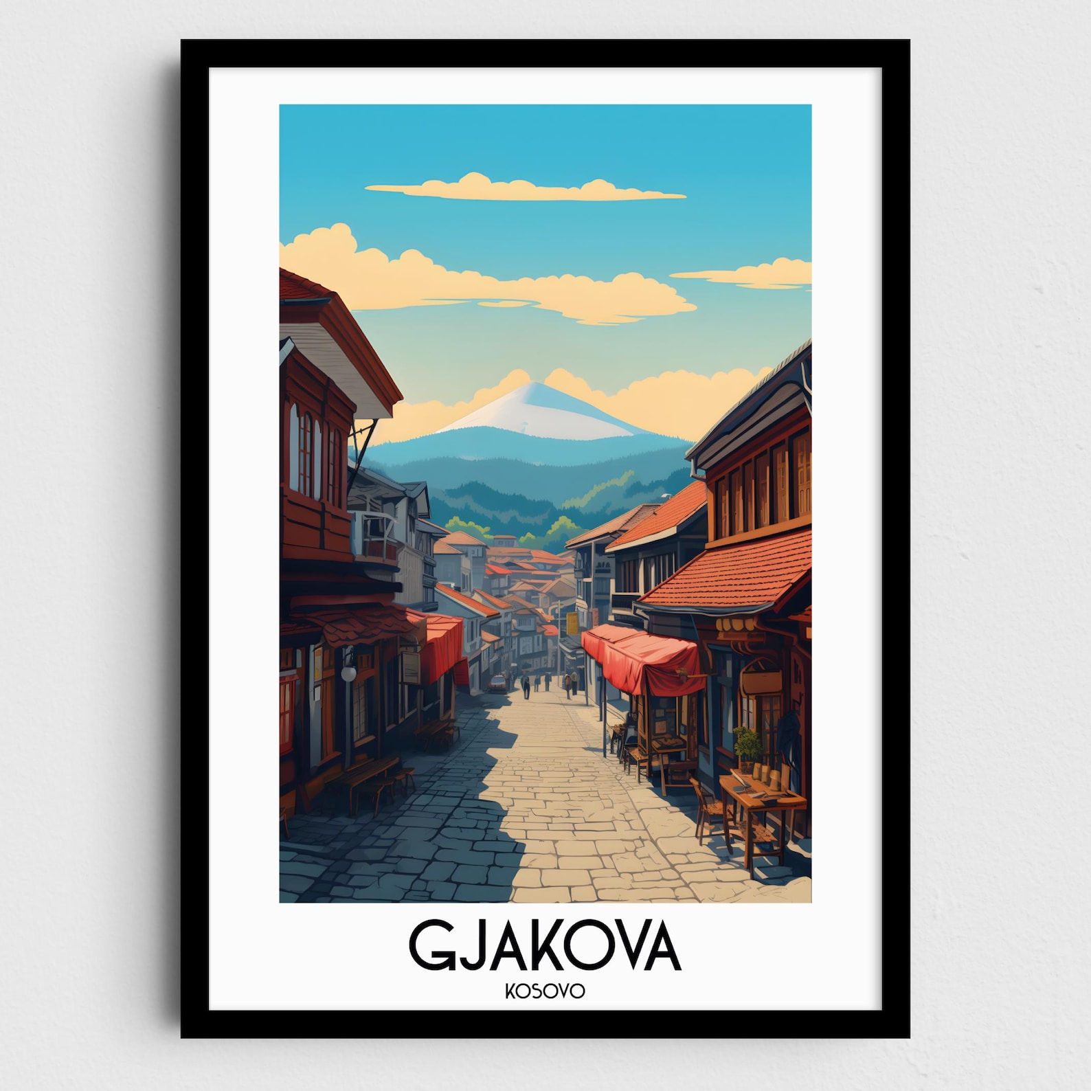 Gjakova Kosovo Travel Poster, Balkans Home Decor (digital Download) - Etsy