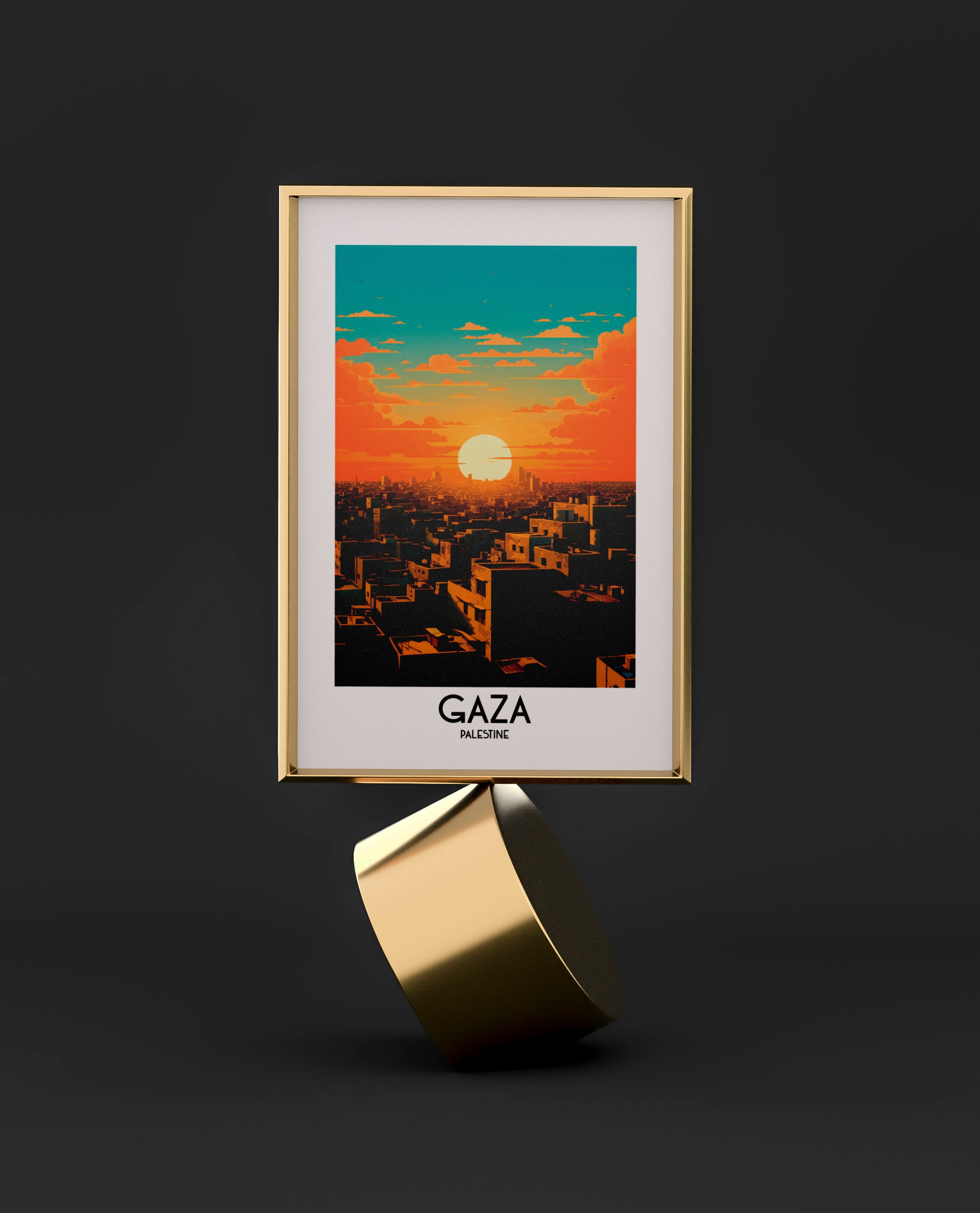 Gaza Travel Wall Art, Palestine Painting Gifts, Middle East Home Decor ...