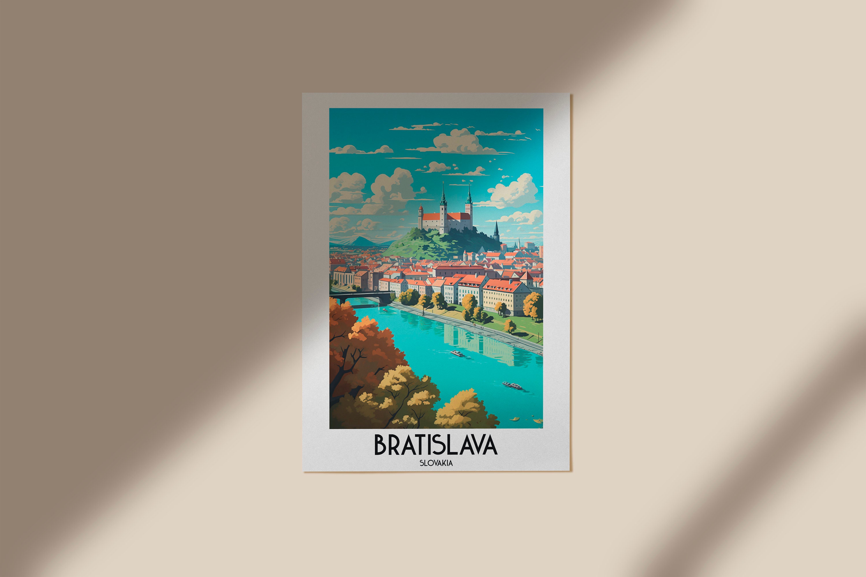 Bratislava Travel Wall Art, Slovakia Painting Gifts, Europe Home Decor ...