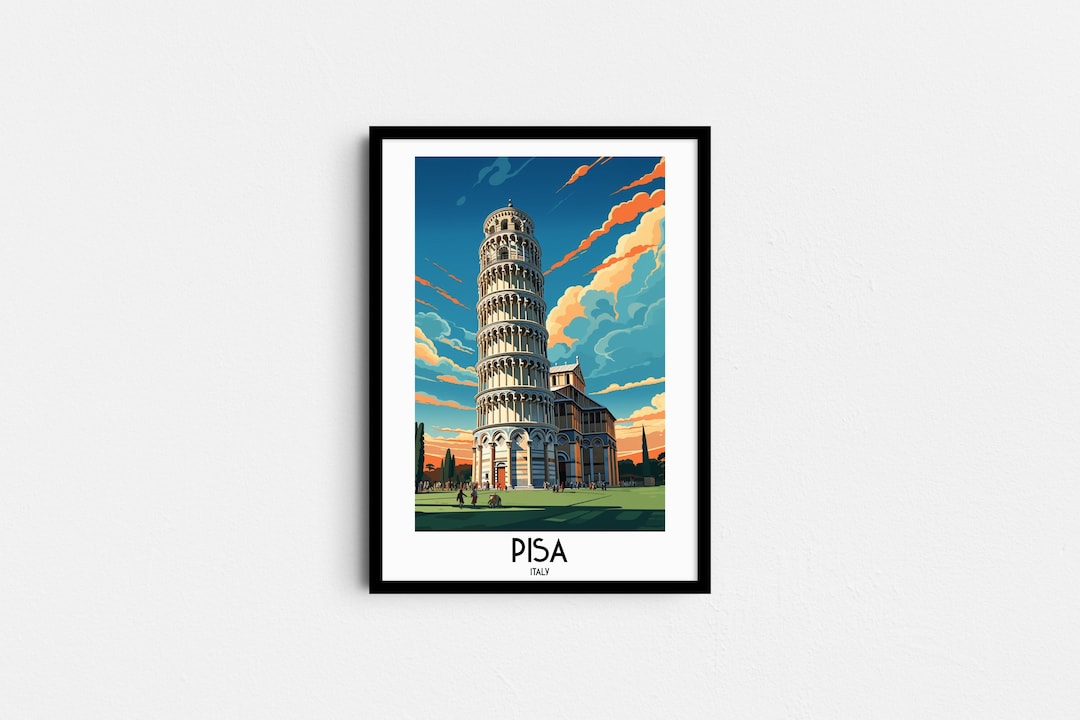 Pisa Travel Wall Art, Italy Painting Gifts, Europe Home Decor, Digital ...