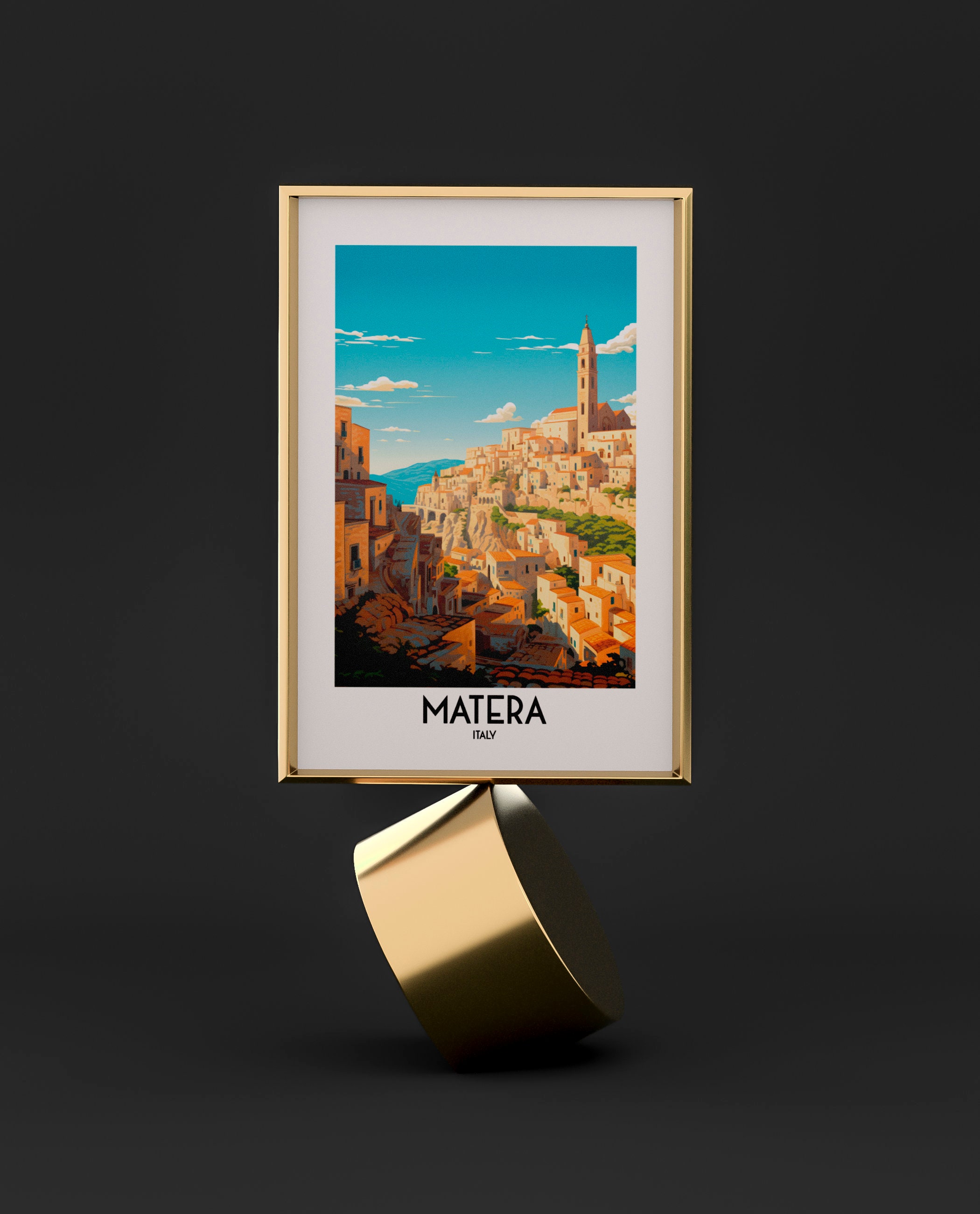 Matera Travel Wall Art, Italy Painting Gifts, Europe Home Decor ...