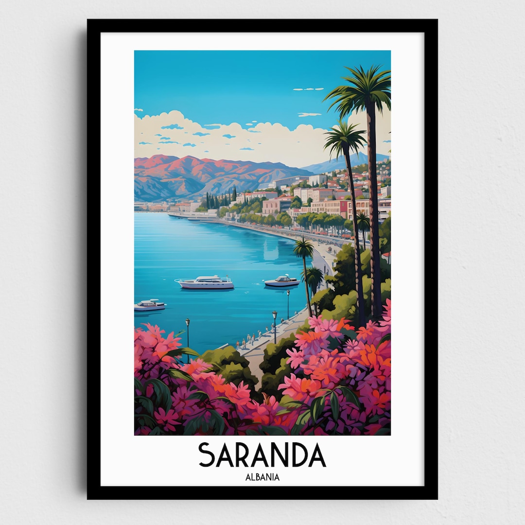 Saranda Travel Wall Art, Albania Painting Gifts, Balkans Home Decor, Digital Prints Posters ...
