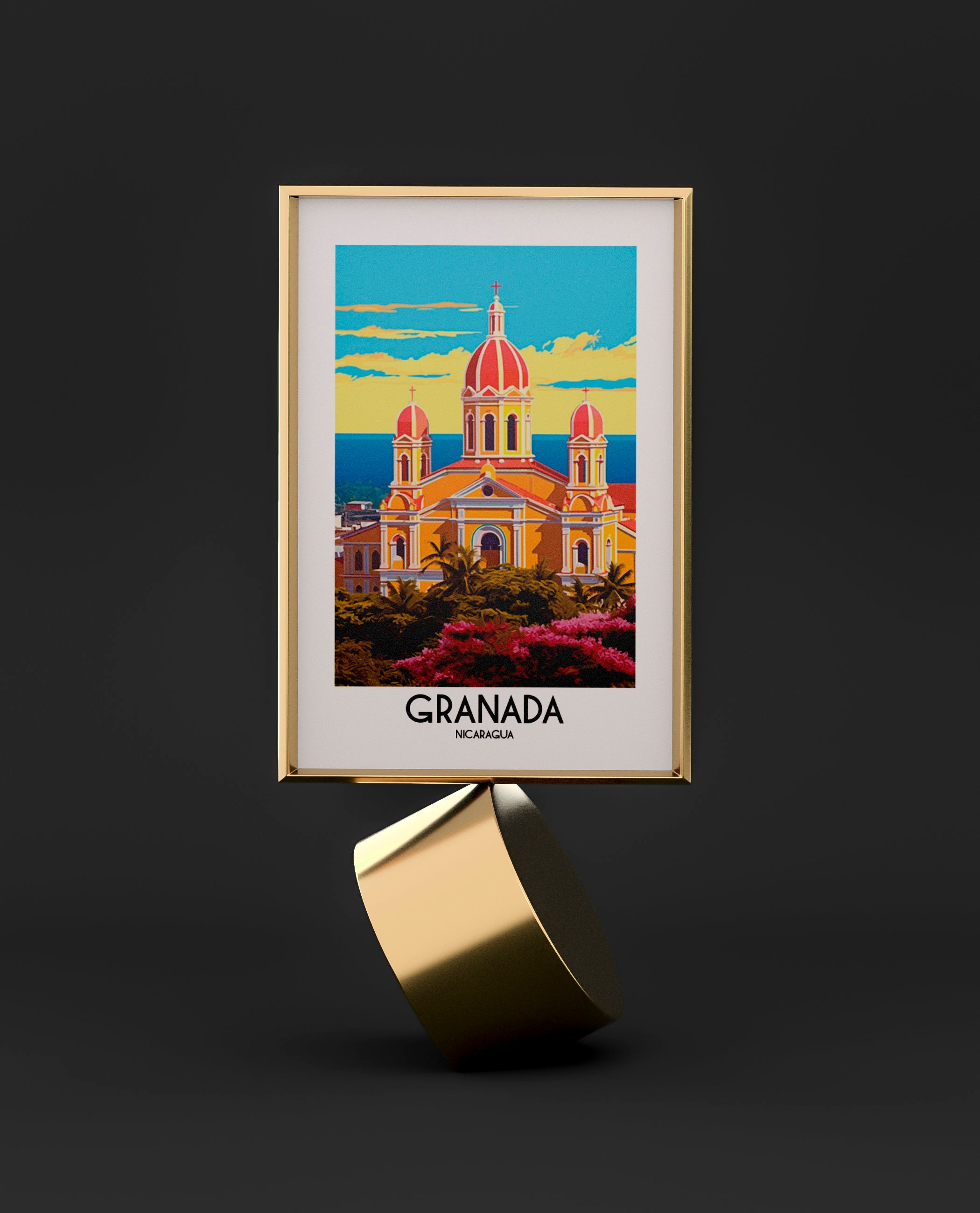Granada Travel Wall Art, Nicaragua Painting Gifts, Caribbean Home Decor ...