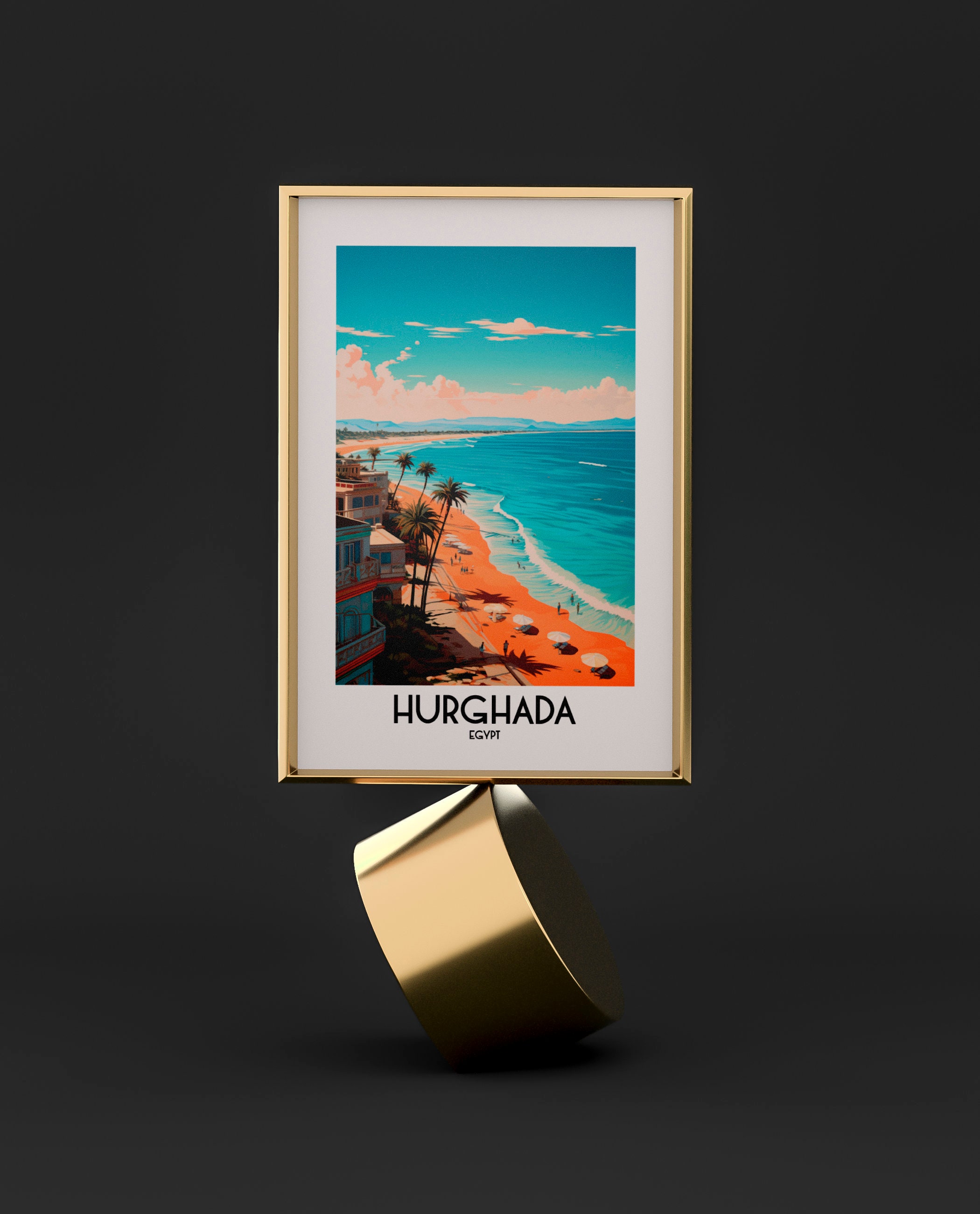 Hurghada Travel Wall Art, Egypt Painting Gifts, Africa Home Decor ...