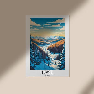 Trysil Travel Wall Art, Norway Painting Gifts, Scandinavia Home Decor ...