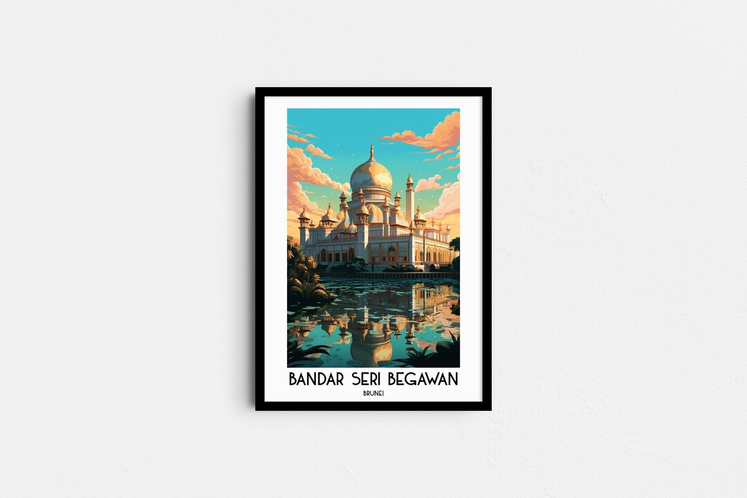 Bandar Seri Begawan Travel Wall Art, Brunei Painting Gifts, Asia Home ...