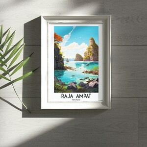 Raja Ampat Travel Wall Art, Indonesia Painting Gifts, Asia Home Decor ...