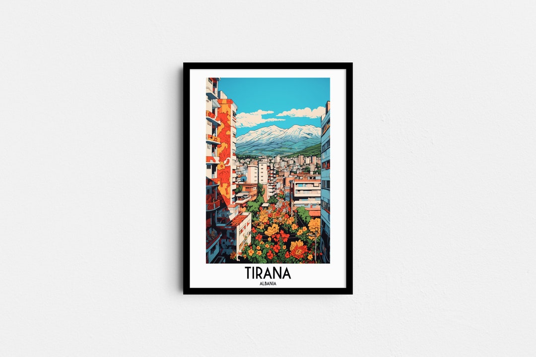 Tirana Travel Wall Art, Albania Painting Gifts, Balkans Home Decor ...