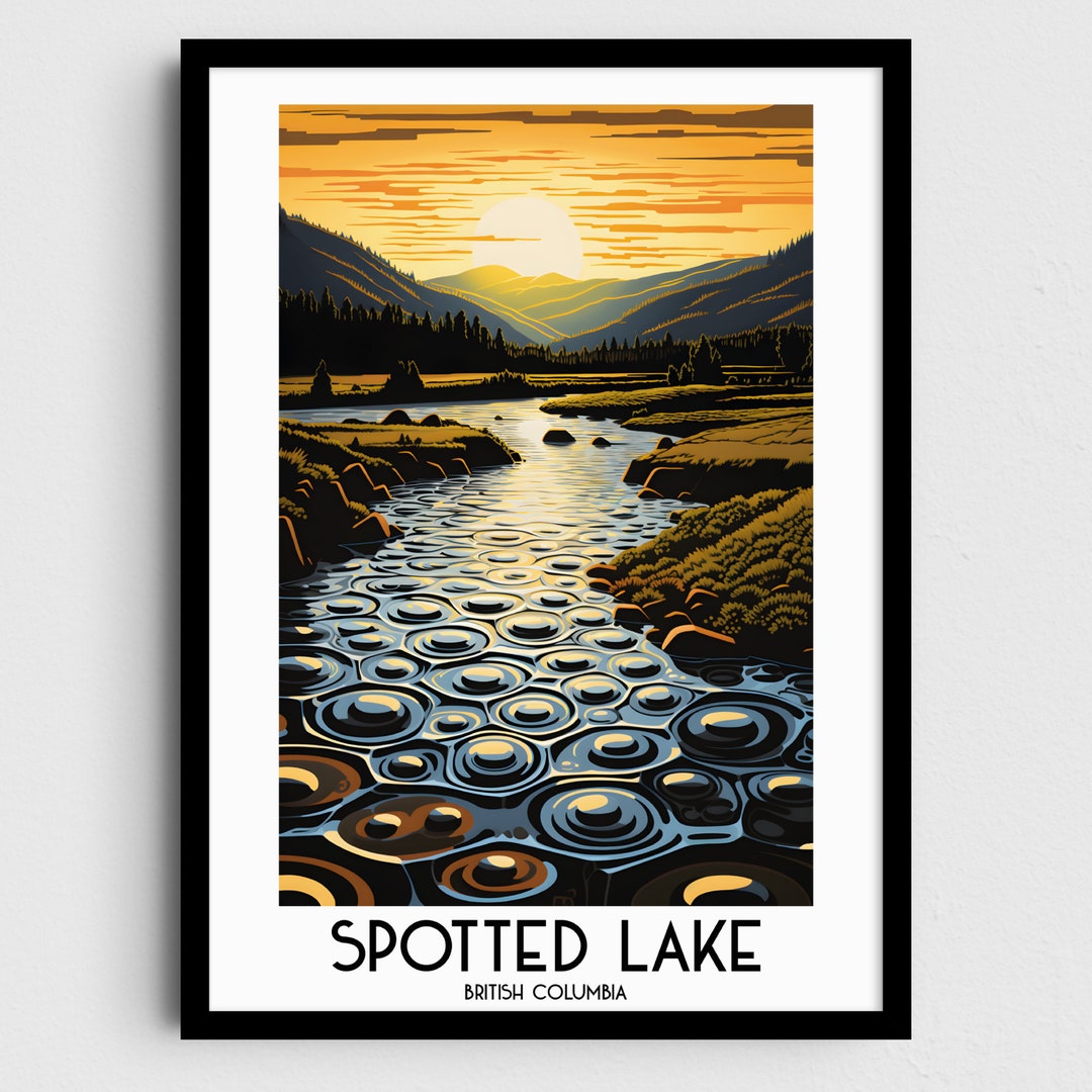 Spotted Lake Travel Wall Art, British Columbia Painting Gifts, Canada ...
