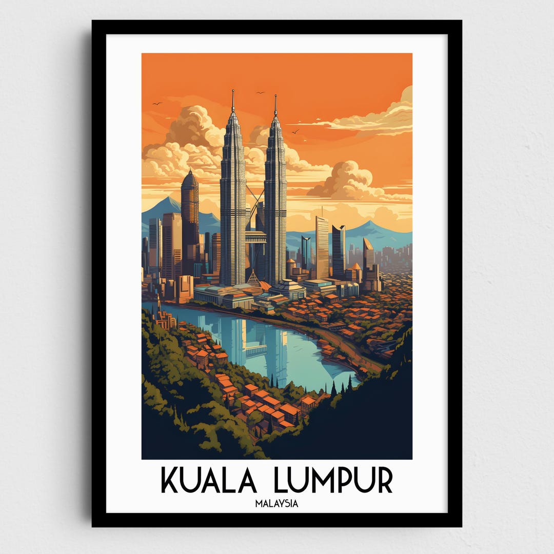 Kuala Lumpur Travel Wall Art, Malaysia Painting Gifts, Asia Home Decor ...