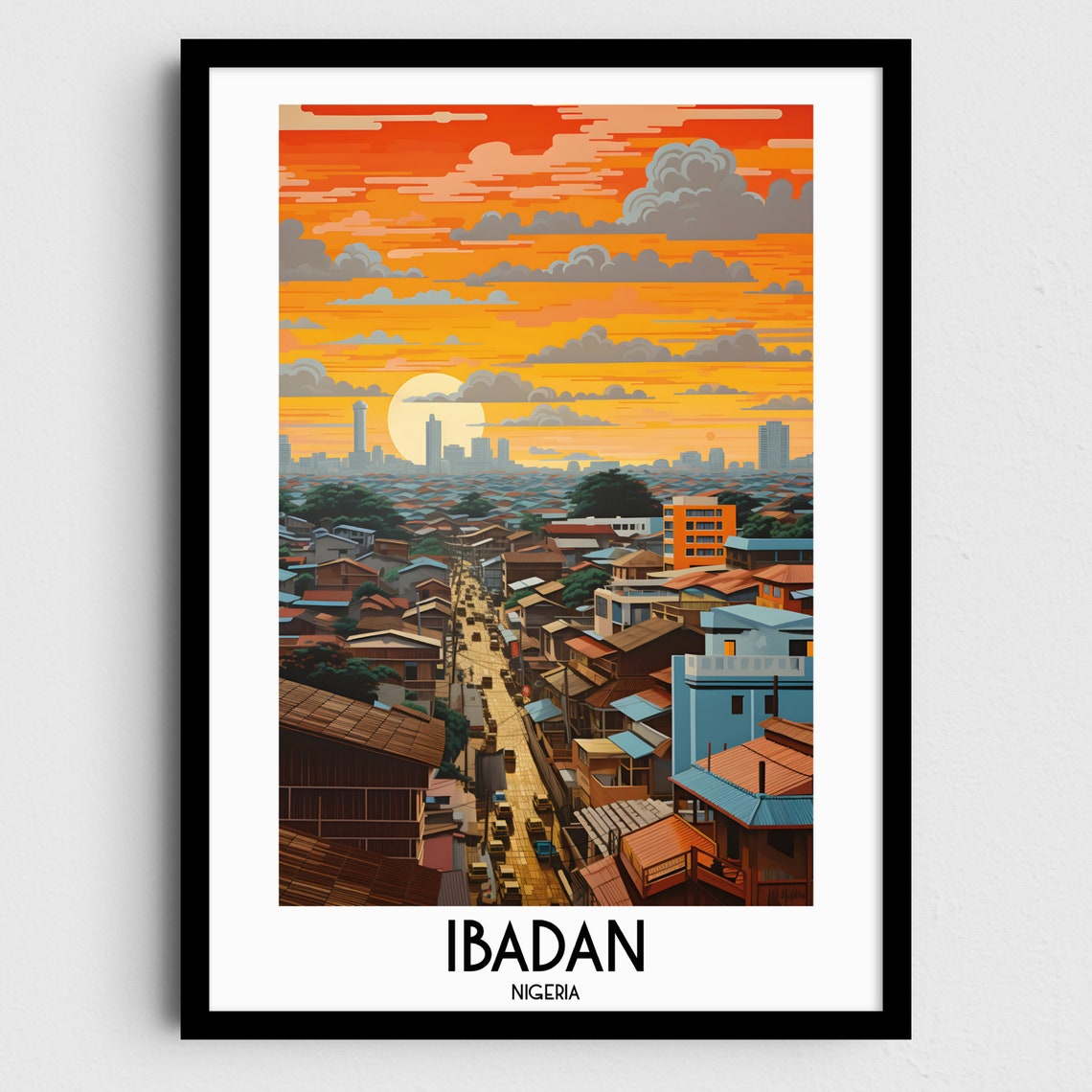 Ibadan Nigeria Travel Poster, Africa Art Print (digital Download) - Etsy