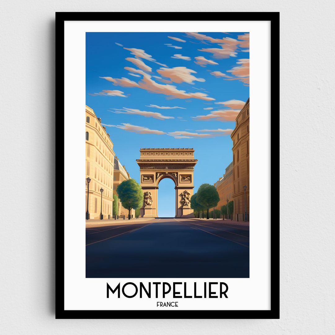 Montpellier Travel Wall Art, France Painting Gifts, Europe Home Decor ...