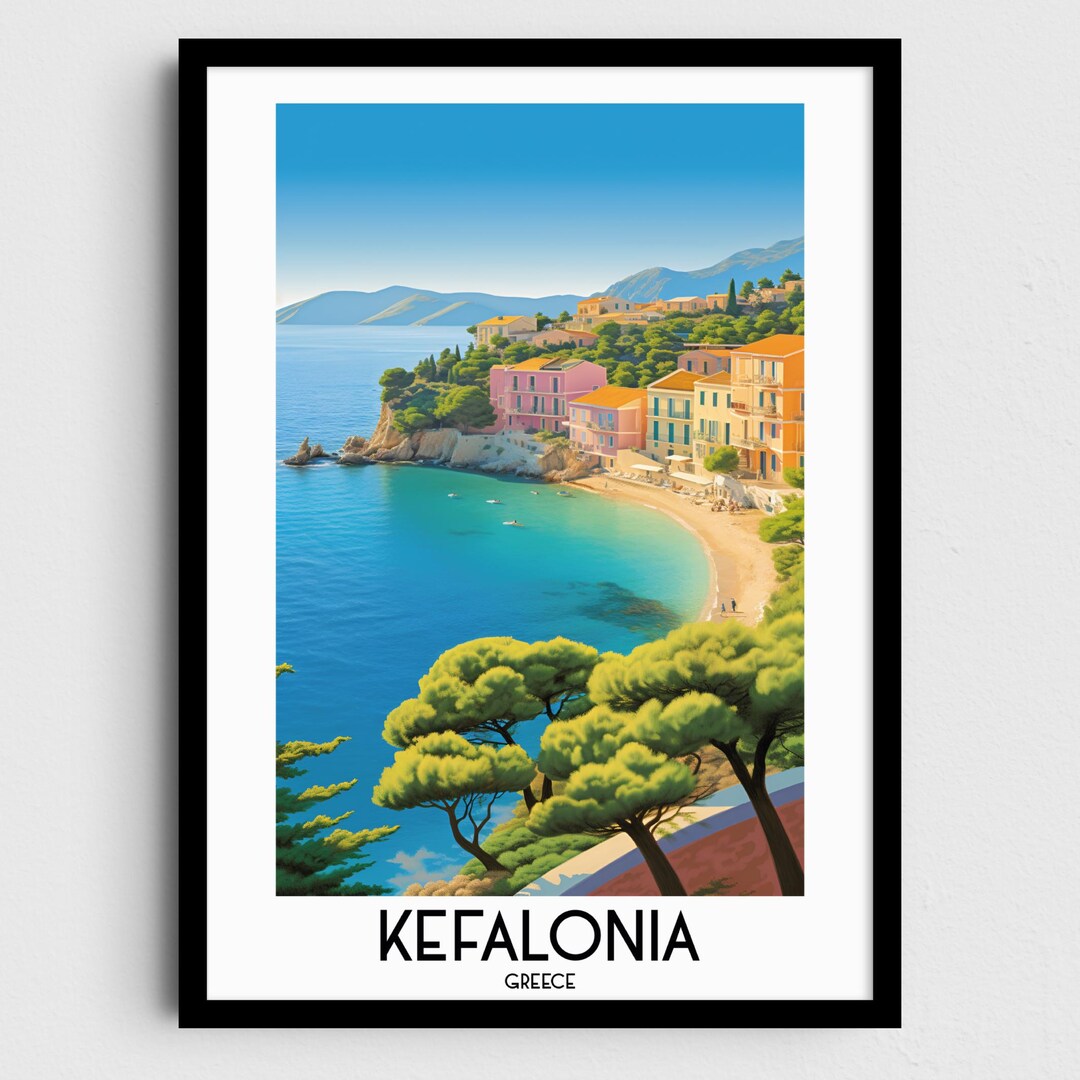Kefalonia Travel Wall Art, Greece Painting Gifts, Balkans Home Decor ...