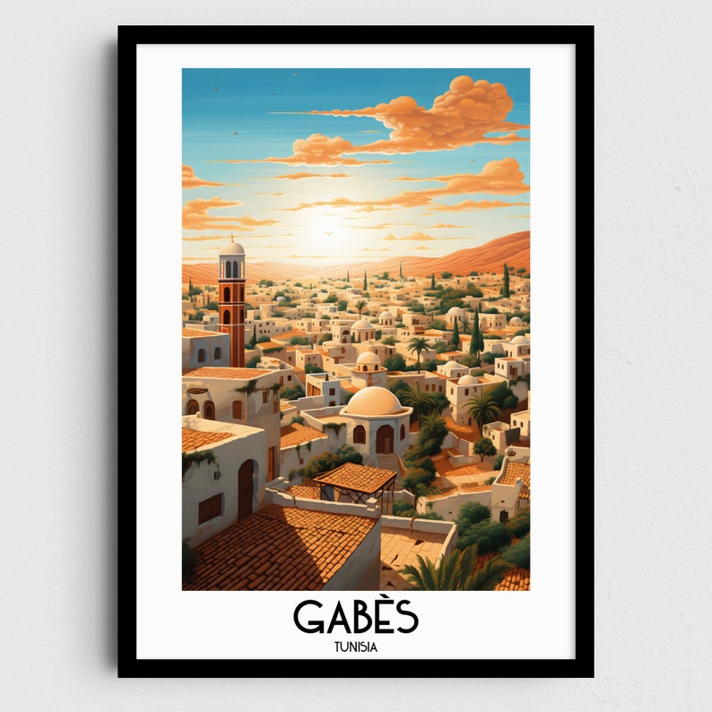 Gabès Travel Wall Art, Tunisia Painting Gifts, Africa Home Decor ...