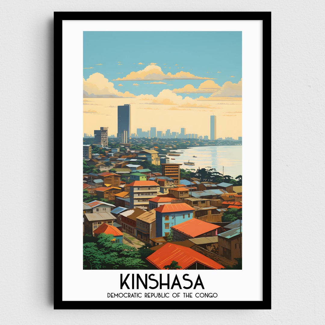 Kinshasa Travel Wall Art, Democratic Republic of the Congo Painting ...