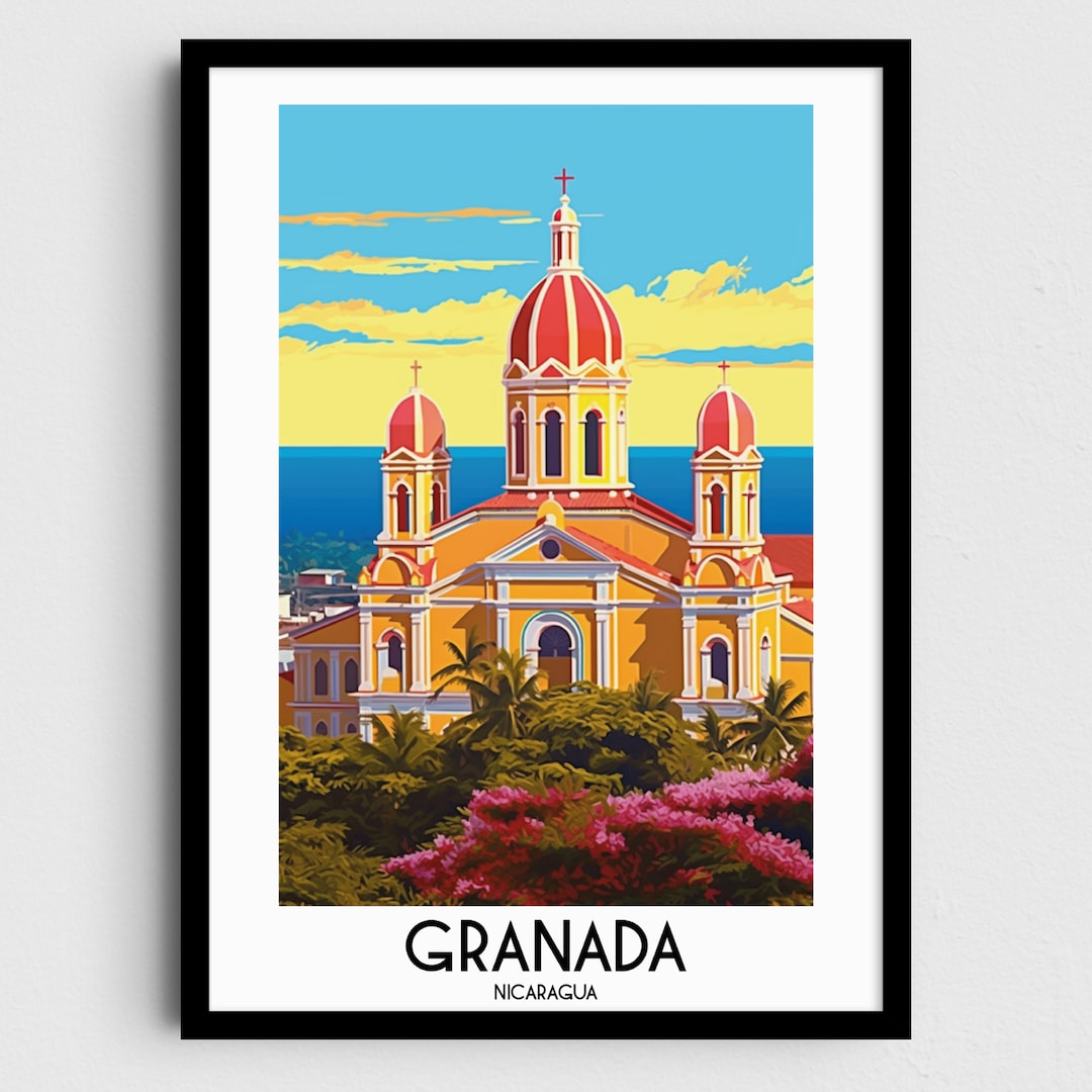 Granada Travel Wall Art, Nicaragua Painting Gifts, Caribbean Home Decor ...