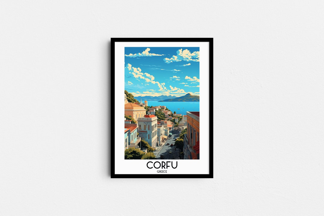 Corfu Travel Wall Art, Greece Painting Gifts, Europe Home Decor ...