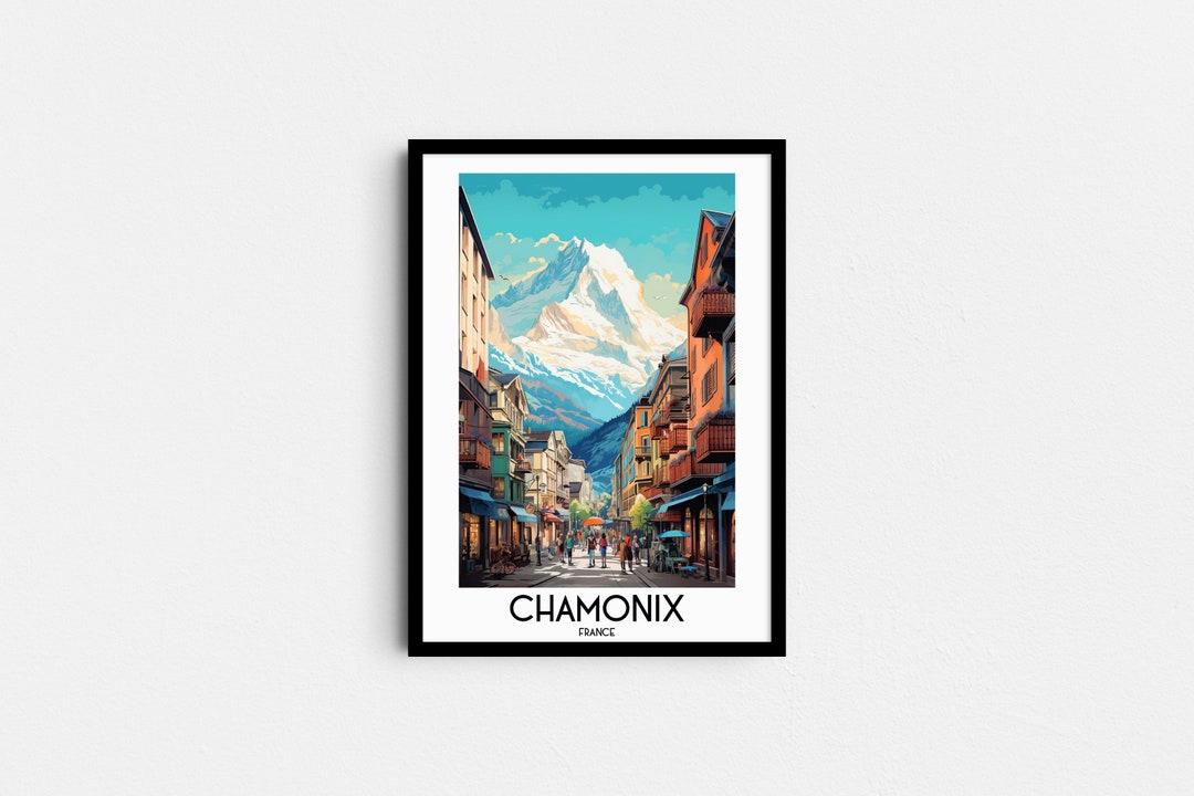 Chamonix Travel Wall Art, France Painting Gifts, Europe Home Decor ...