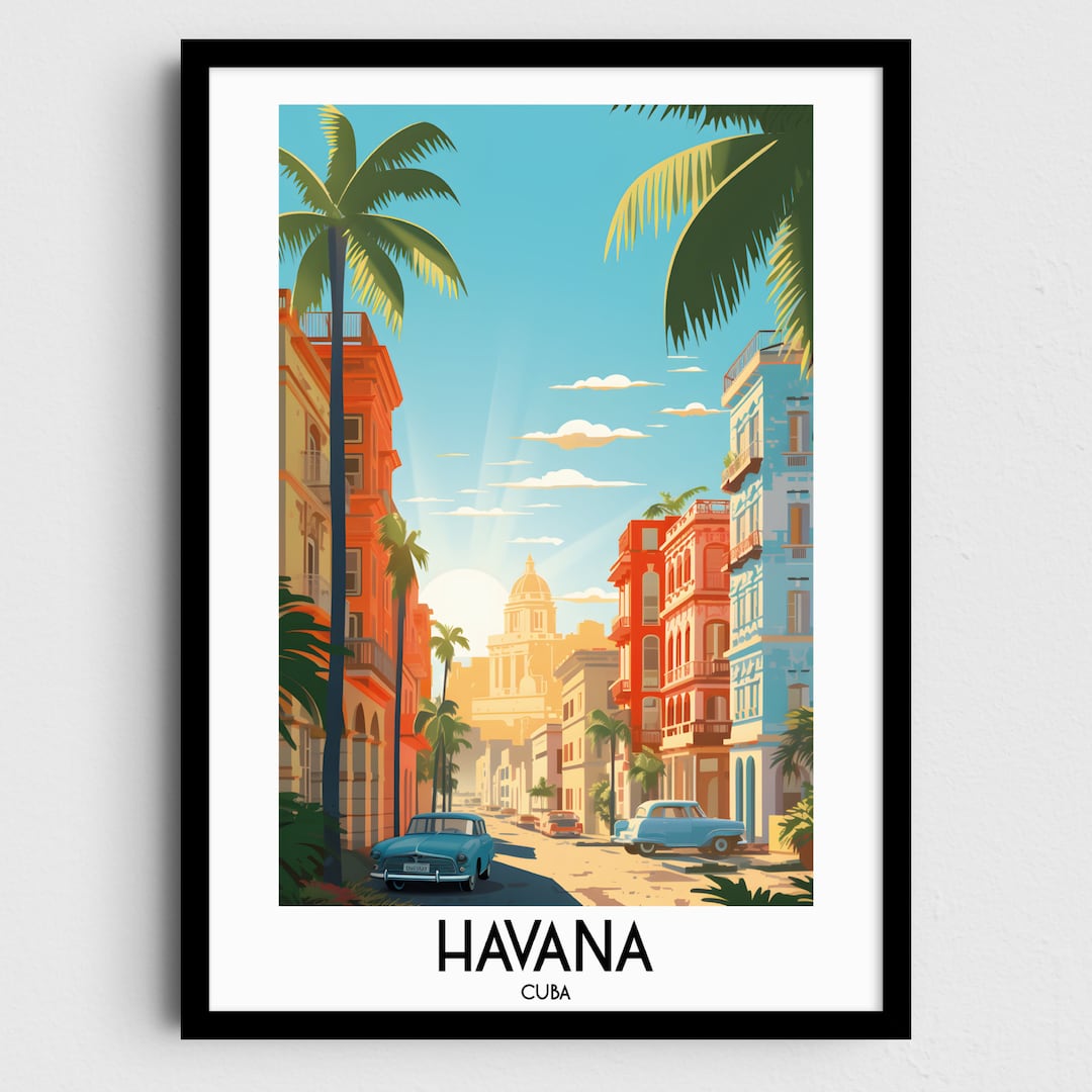 Havana Travel Wall Art, Cuba Painting Gifts, Caribbean Home Decor ...