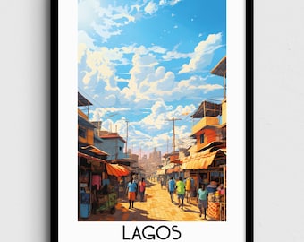 Lagos Travel Wall Art, Nigeria Painting Gifts, Africa Home Decor ...