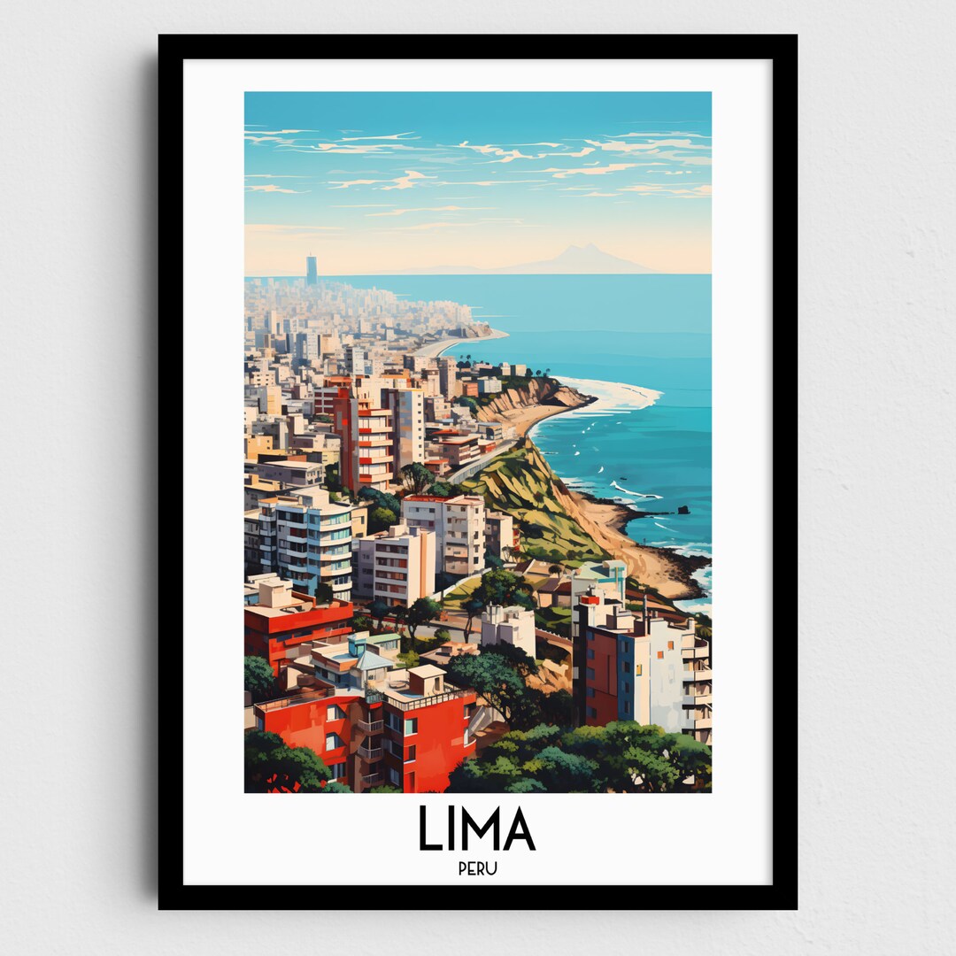 Lima Travel Wall Art, Peru Painting Gifts, South America Home Decor ...