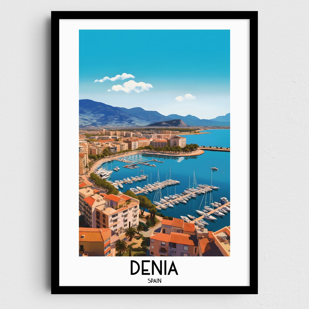 Denia Travel Wall Art, Spain Painting Gifts, Europe Home Decor, Digital ...