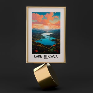 Lake Titicaca Travel Wall Art, Bolivia Painting Gifts, South America ...