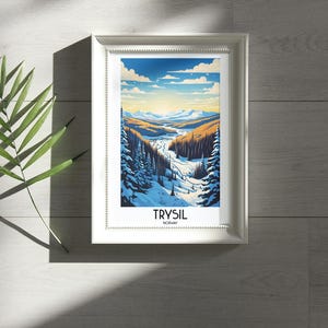 Trysil Travel Wall Art, Norway Painting Gifts, Scandinavia Home Decor ...