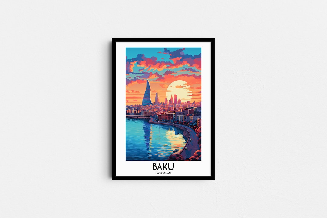 Baku Travel Wall Art, Azerbaijan Painting Gifts, Asia Home Decor ...