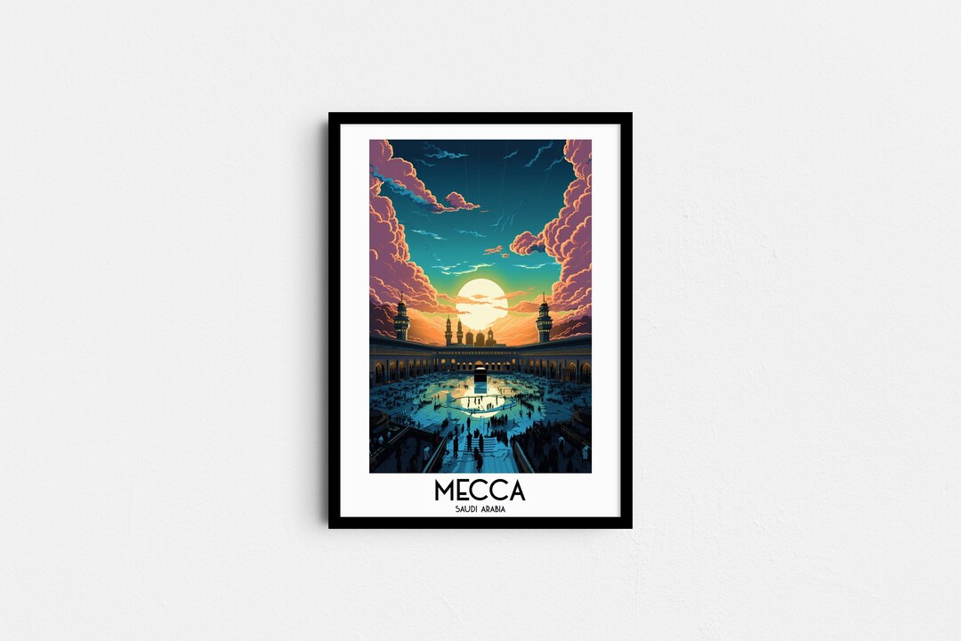Mecca Travel Wall Art, Saudi Arabia Painting Gifts, Middle East Home ...