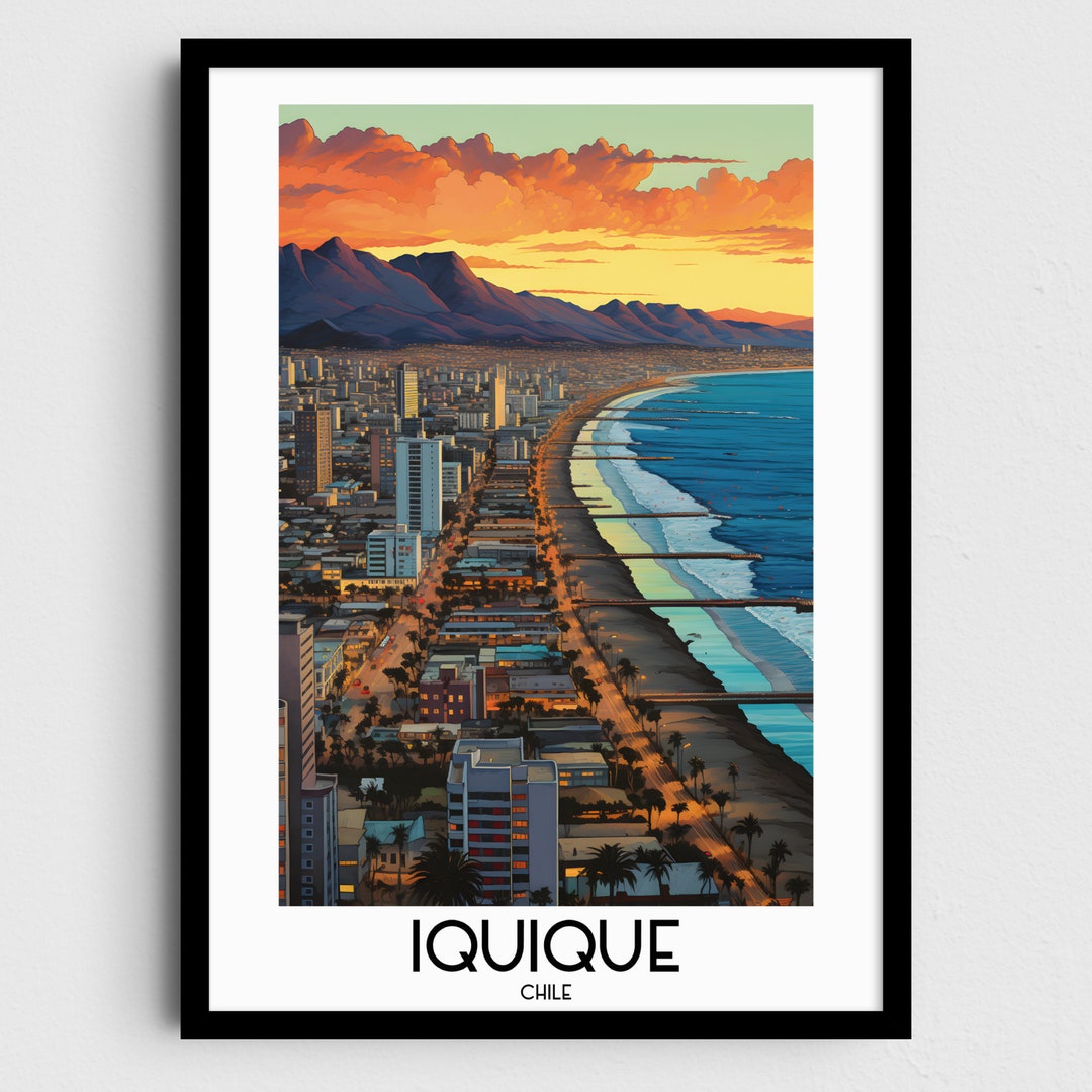 Iquique Travel Wall Art, Chile Painting Gifts, South America Home Decor ...