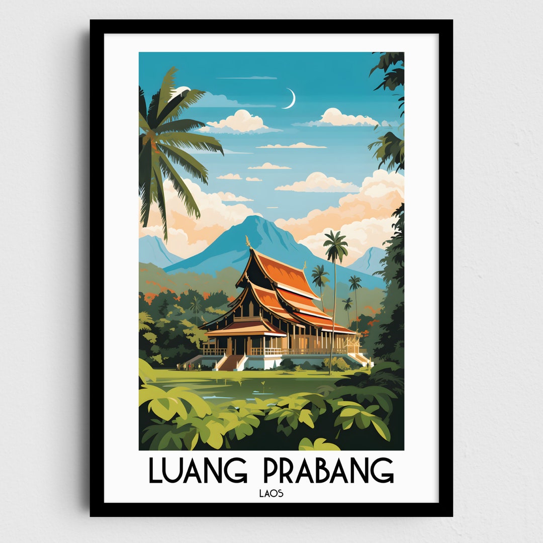 Luang Prabang Travel Wall Art, Laos Painting Gifts, Asia Home Decor ...