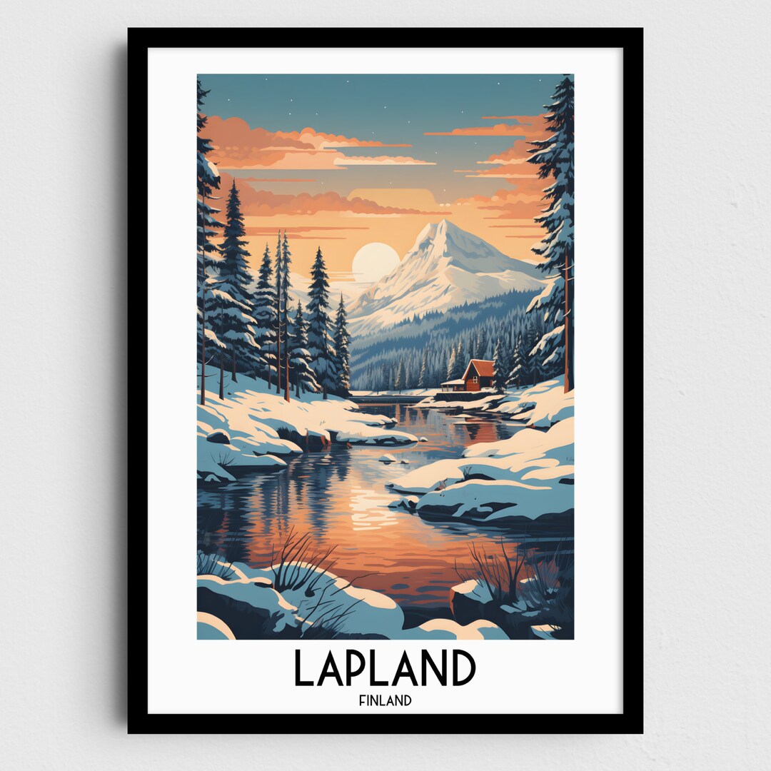 Lapland Travel Wall Art, Finland Painting Gifts, Europe Home Decor ...