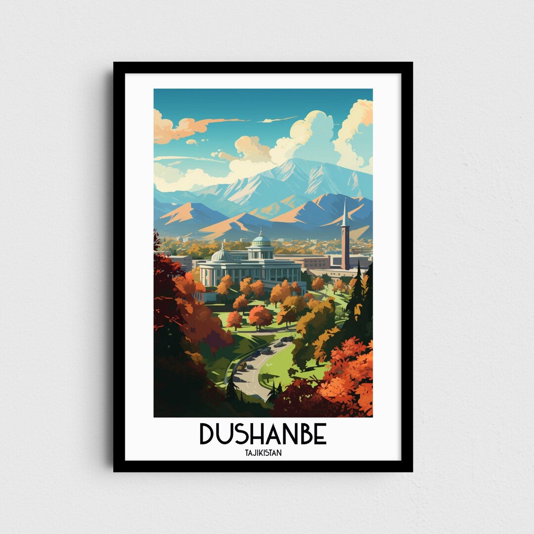 Dushanbe Travel Wall Art, Tajikistan Painting Gifts, Asia Home Decor ...