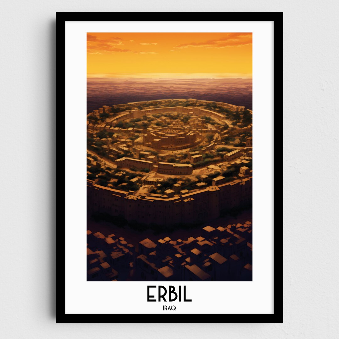 Erbil Travel Wall Art, Iraq Painting Gifts, Middle East Home Decor ...