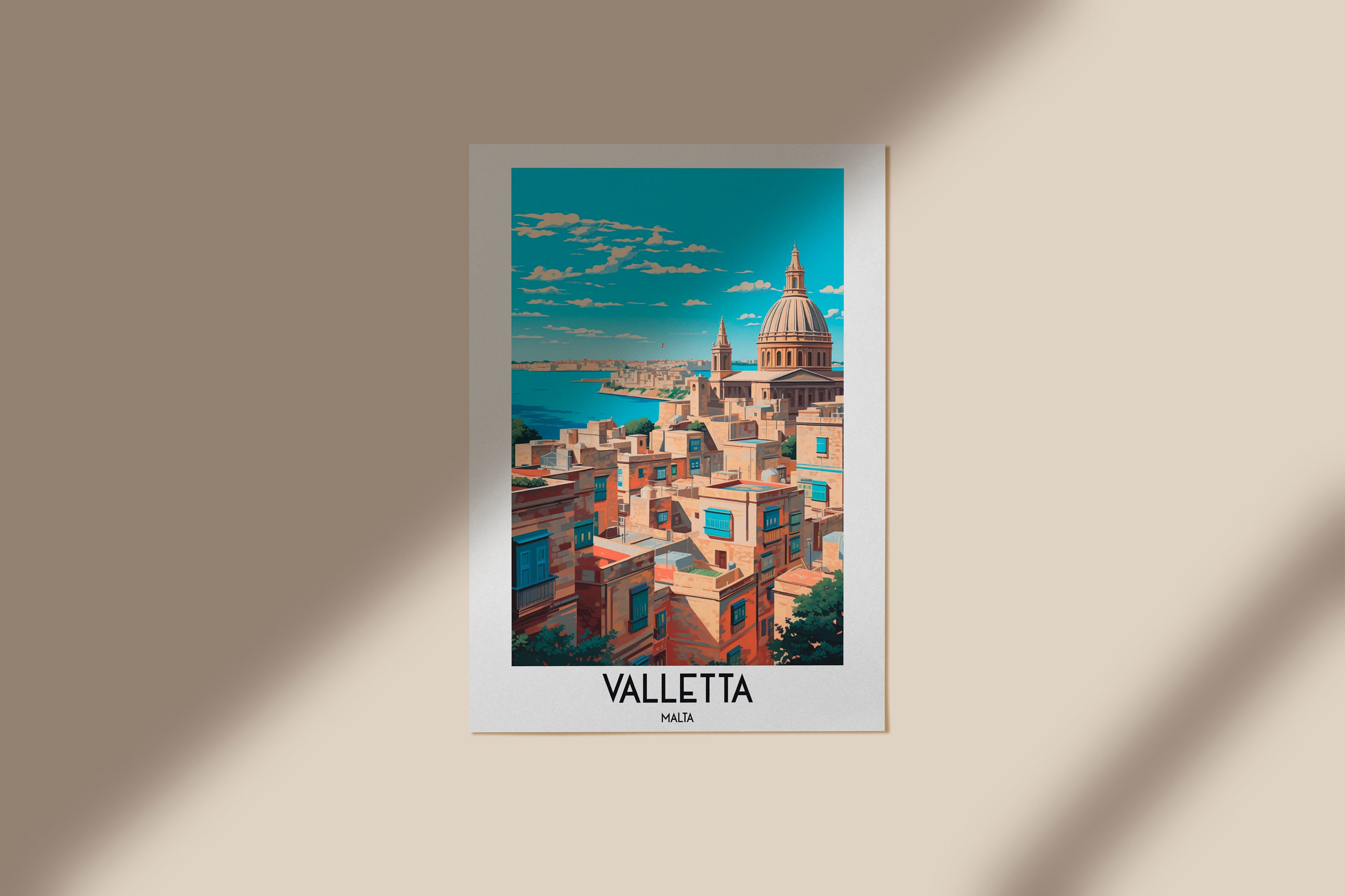 Valletta Travel Wall Art Malta Painting Gifts Europe Home - Etsy