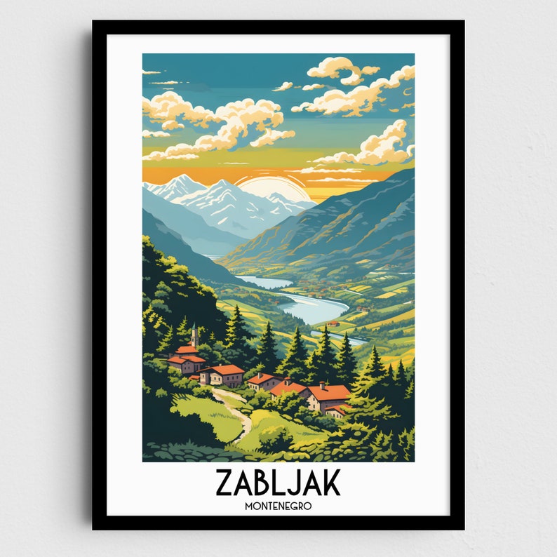 Žabljak Travel Wall Art, Montenegro Painting Gifts, Balkans Home Decor ...