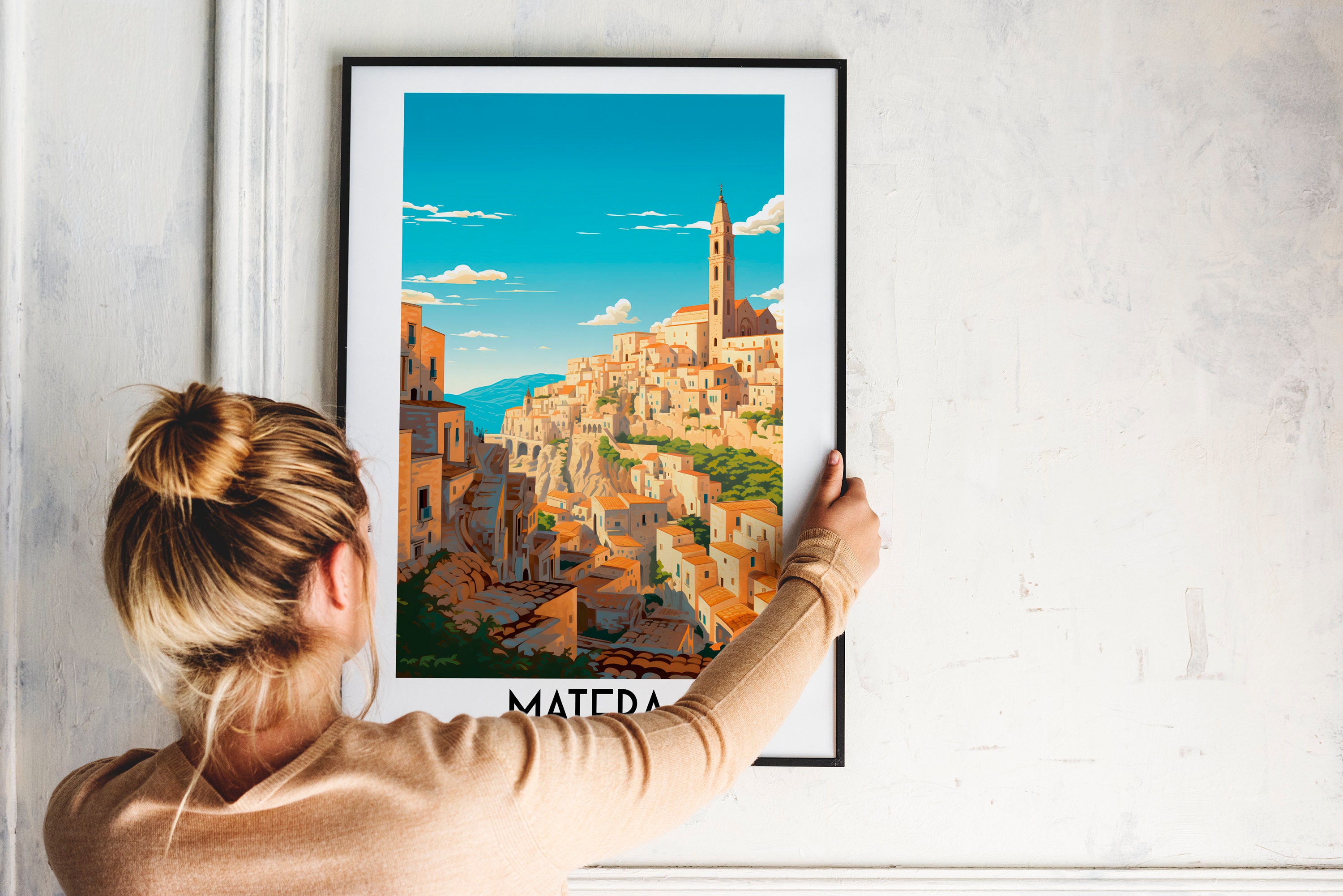 Matera Travel Wall Art, Italy Painting Gifts, Europe Home Decor ...