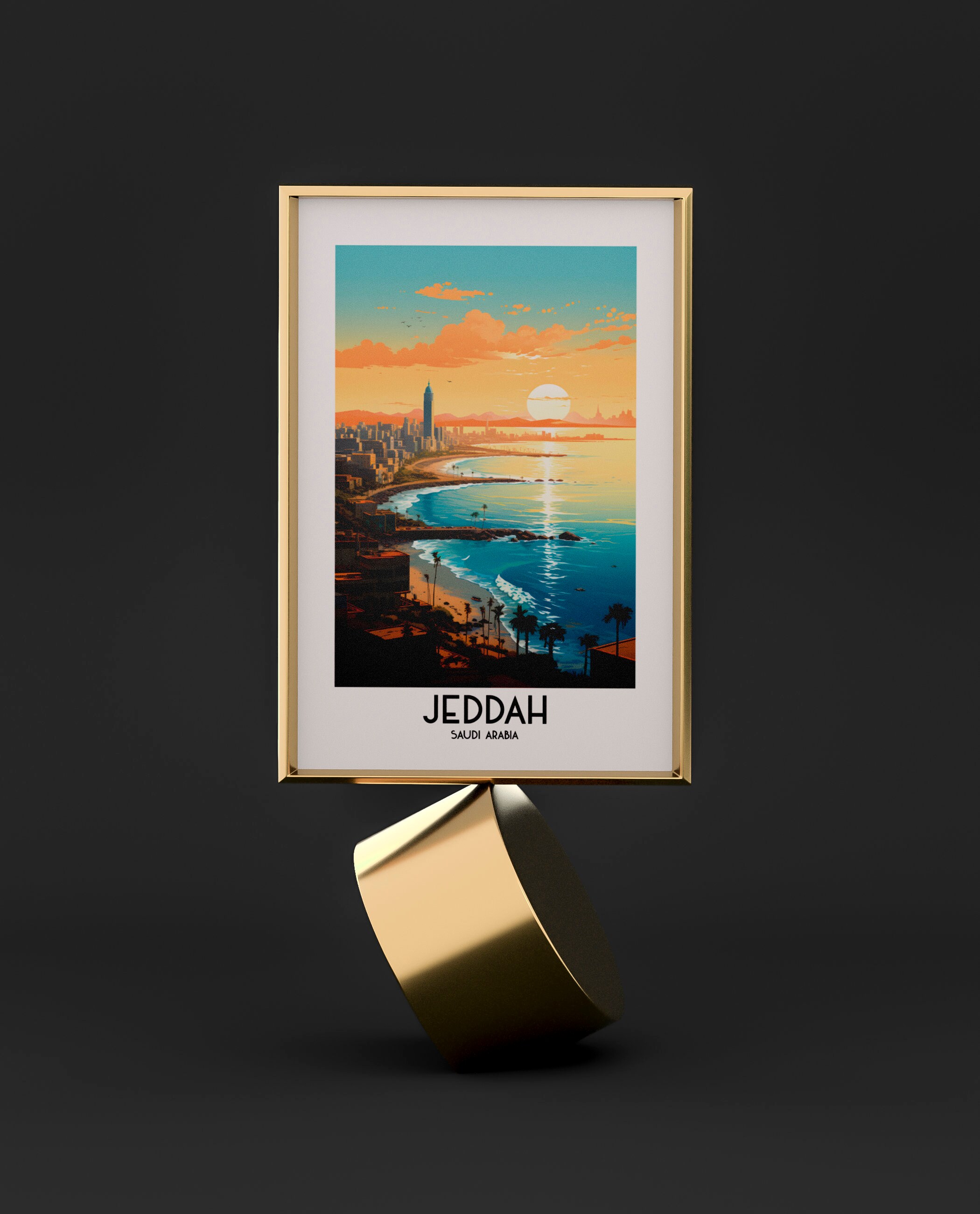 Jeddah Travel Wall Art, Saudi Arabia Painting Gifts, Middle East Home ...