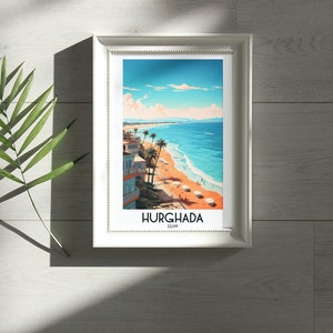 Hurghada Travel Wall Art, Egypt Painting Gifts, Africa Home Decor ...