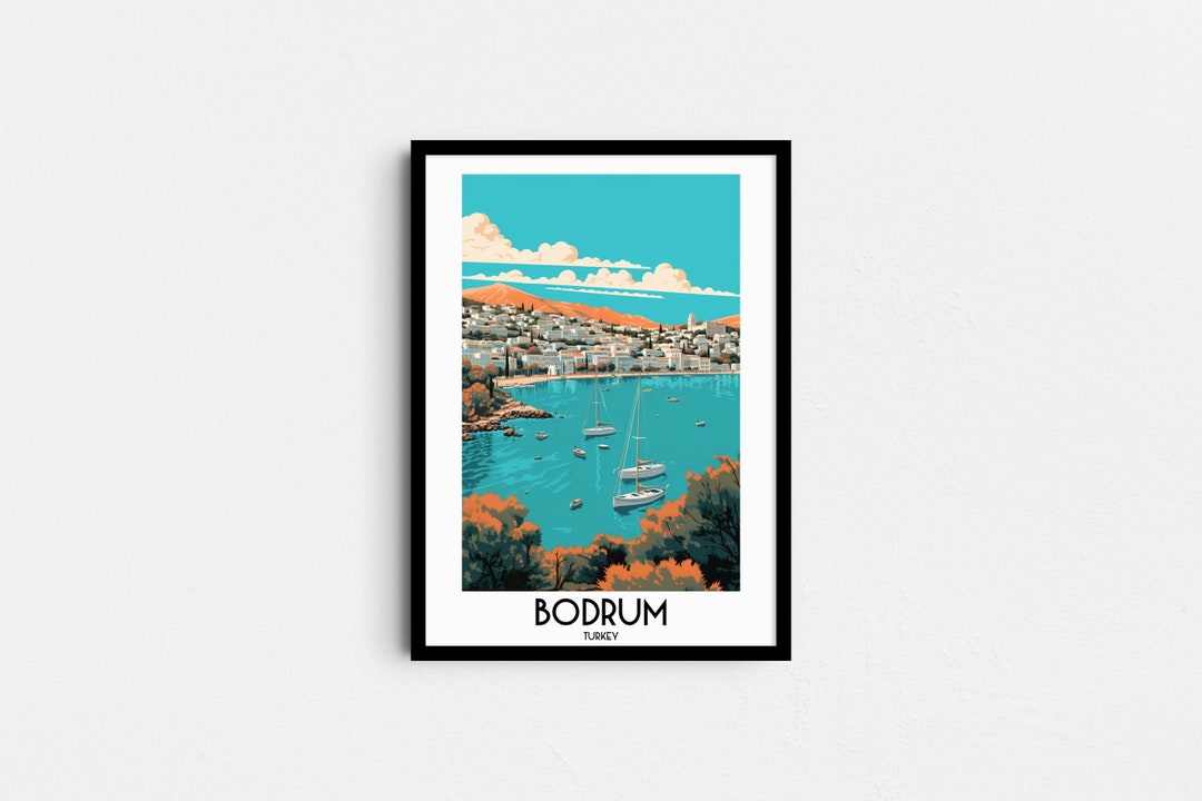 Bodrum Travel Wall Art, Turkey Painting Gifts, Europe Home Decor ...