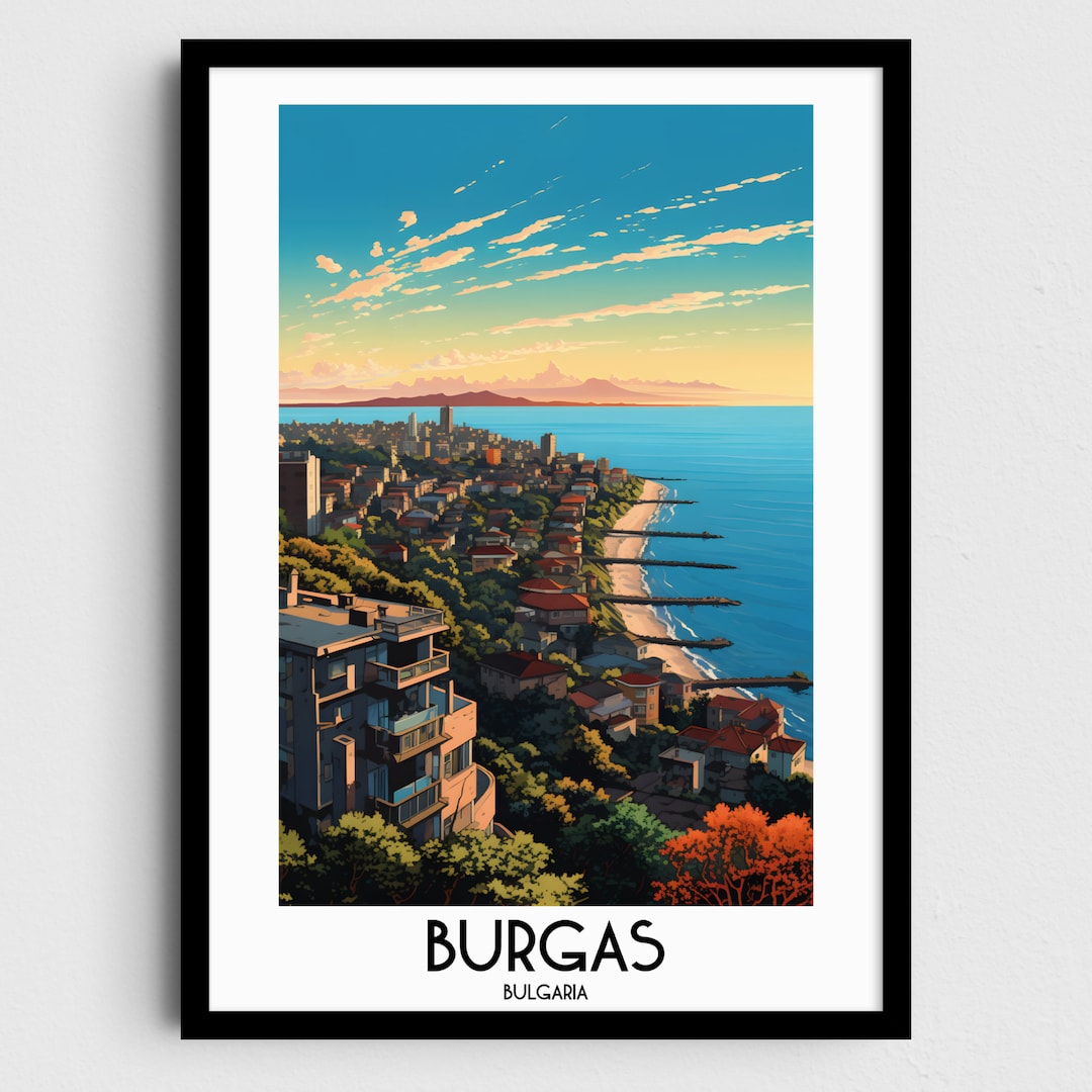 Burgas Travel Wall Art, Bulgaria Painting Gifts, Europe Home Decor ...
