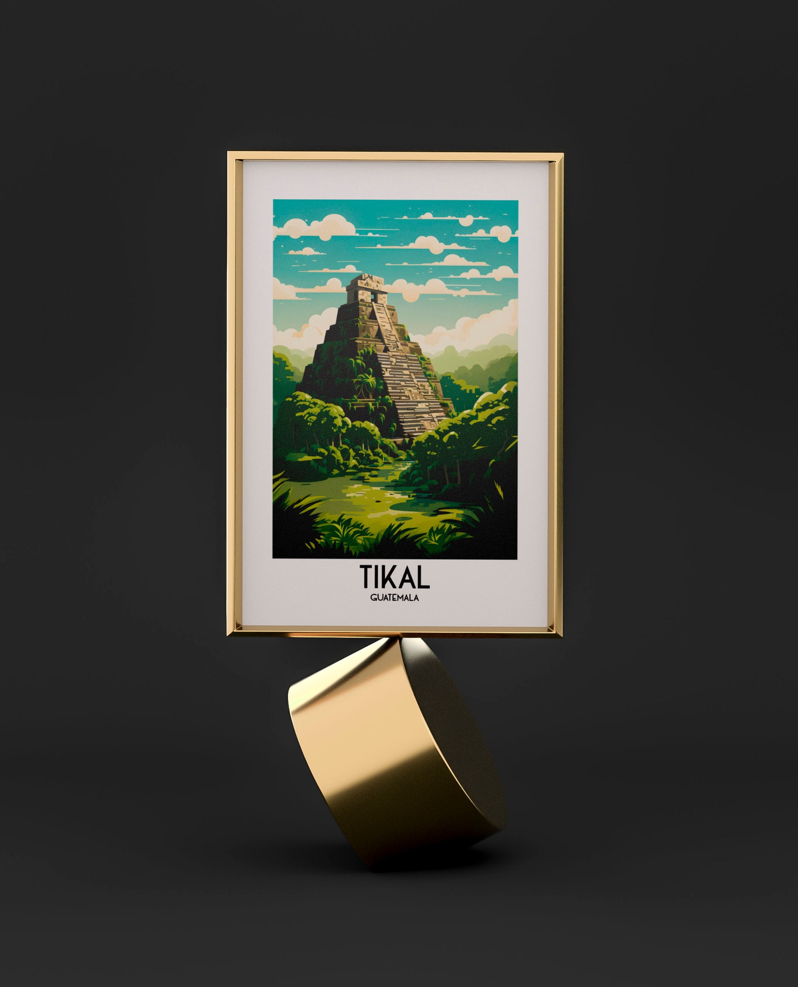 Tikal Travel Wall Art, Guatemala Painting Gifts, Central America Home ...