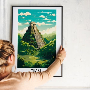 Tikal Travel Wall Art, Guatemala Painting Gifts, Central America Home ...