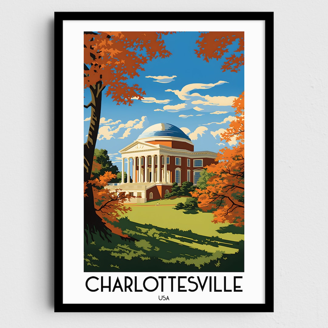 Charlottesville Travel Wall Art, Virginia Painting Gifts, USA Home ...