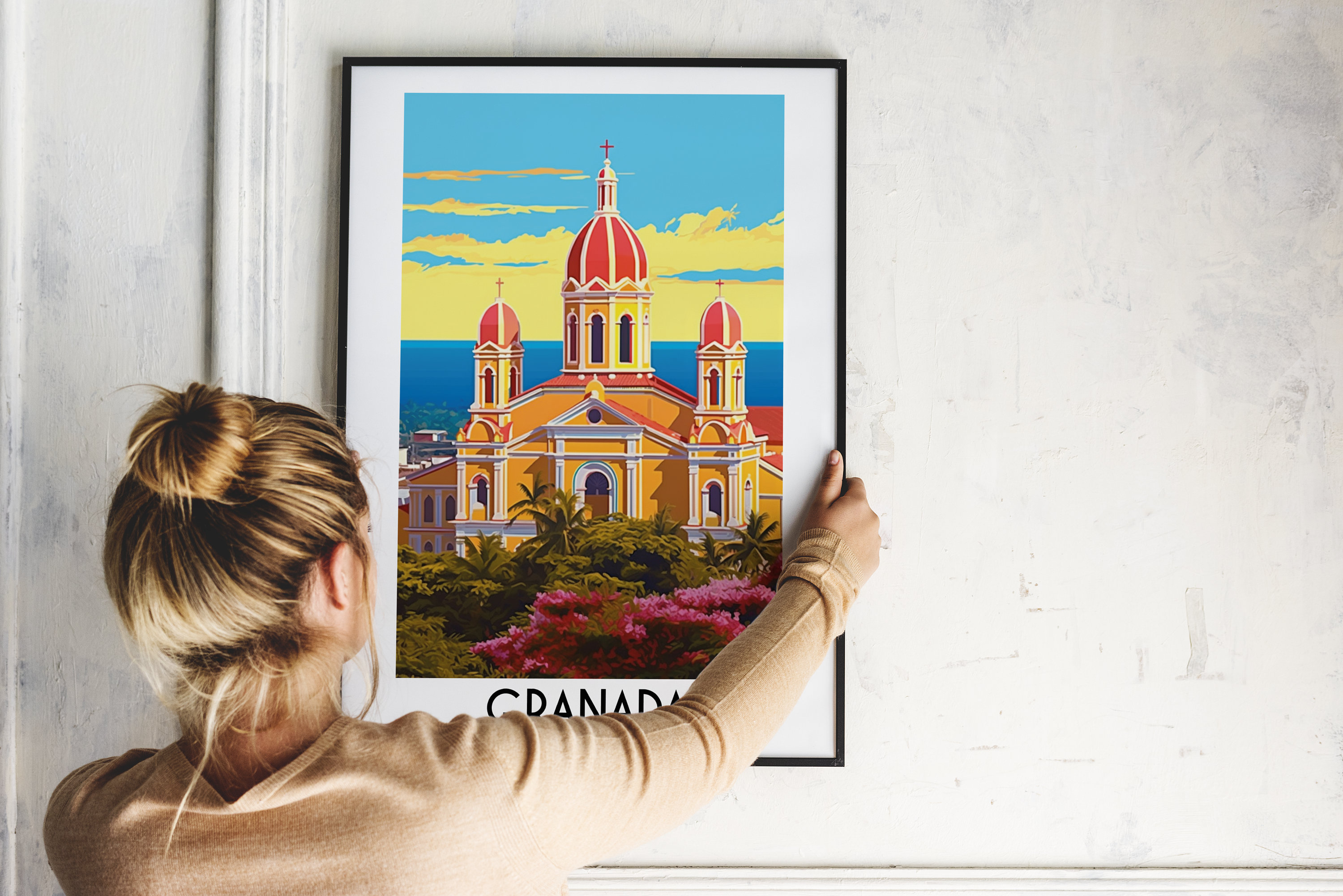 Granada Travel Wall Art, Nicaragua Painting Gifts, Caribbean Home Decor ...