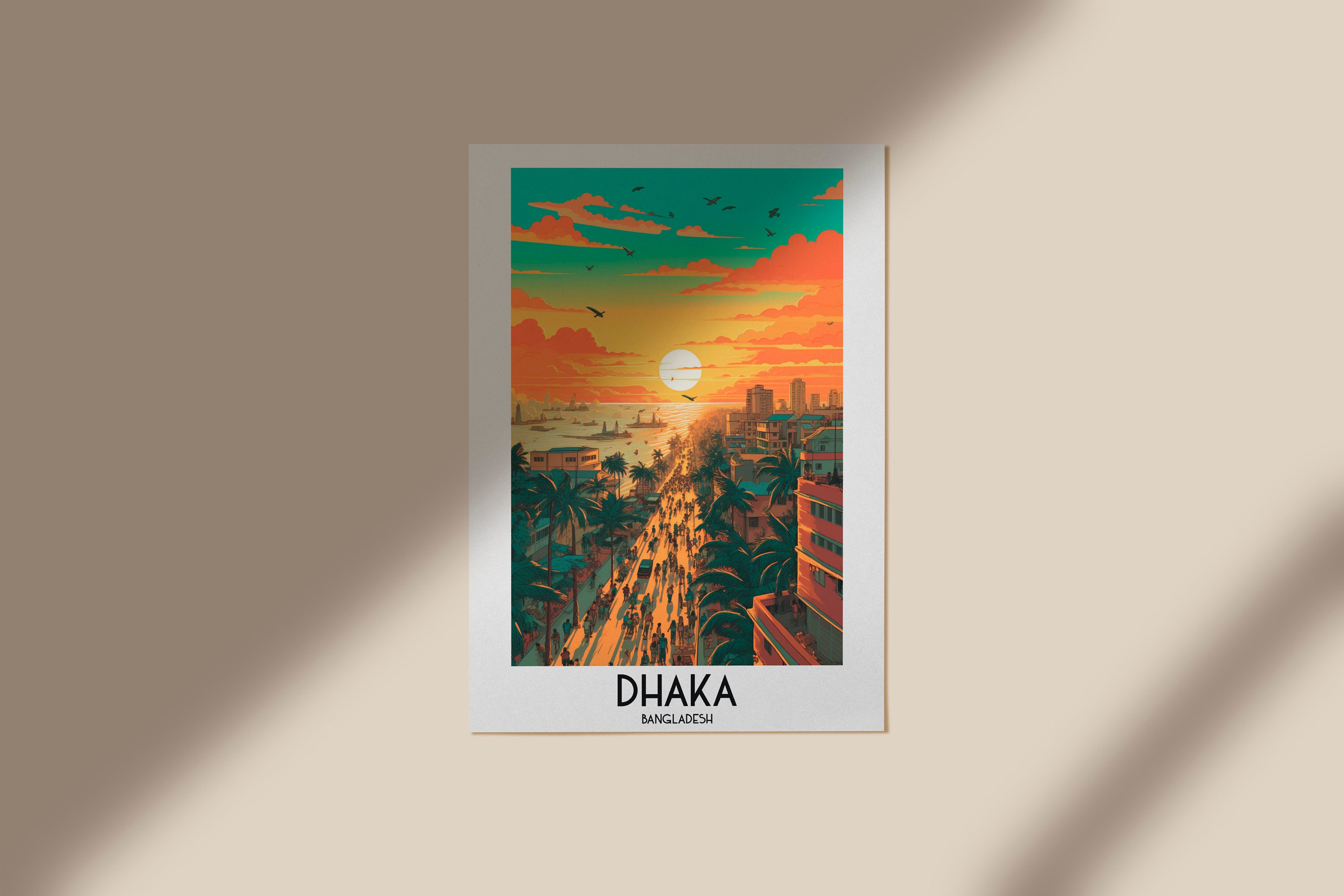 Dhaka Travel Wall Art, Bangladesh Painting Gifts, Asia Home Decor ...