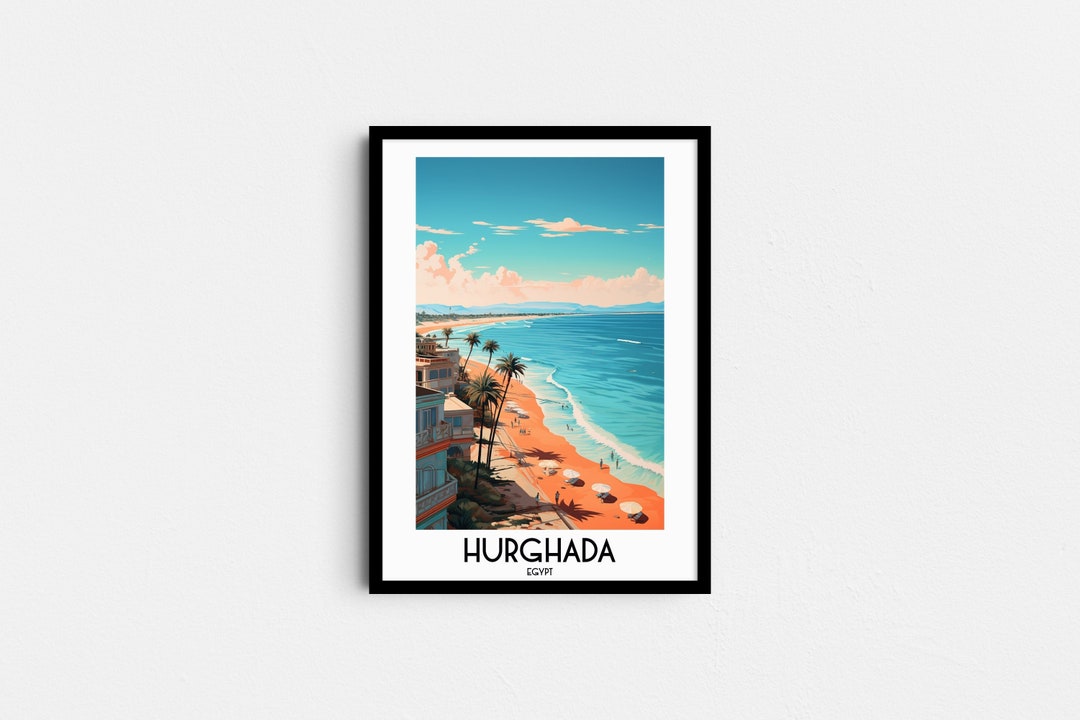 Hurghada Travel Wall Art, Egypt Painting Gifts, Africa Home Decor ...