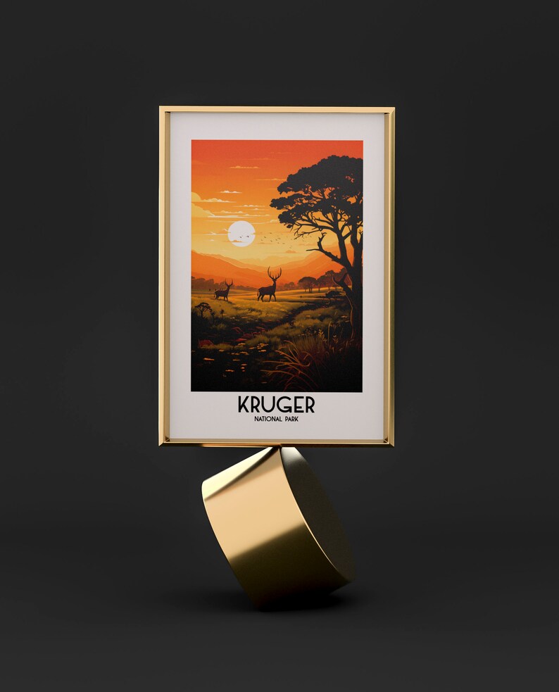 Kruger National Park Travel Poster, South Africa Art Print (digital ...