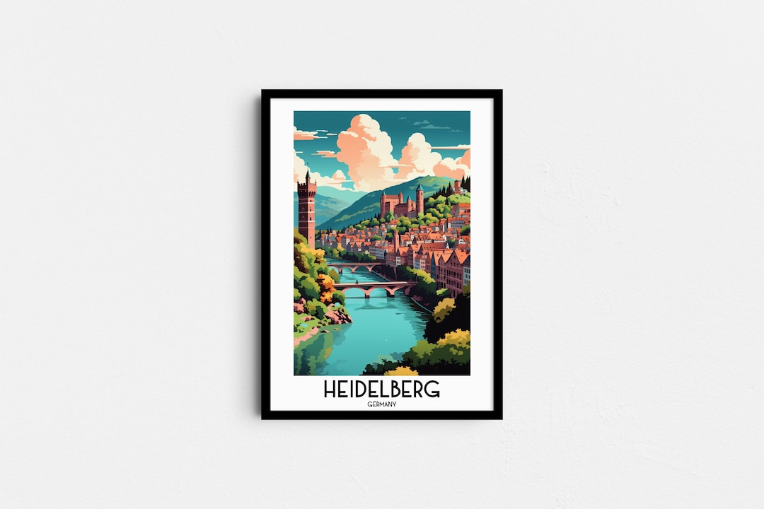 Heidelberg Travel Wall Art, Germany Painting Gifts, Europe Home Decor ...